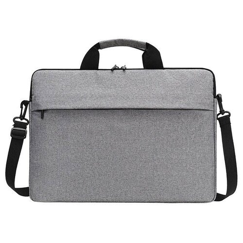 Сумка-портфель для ноутбука 15.6-16 дюймов, деловая сумка через плечо для макбук (Macbook), ультрабук, размер 40-30-3 см, светло-серая