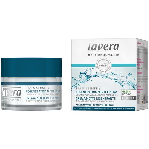 Lavera Basis sensitiv Regenerating night cream organic Aloe vera & Organic almond oil Ночной восстанавливающий крем для лица, 50 мл