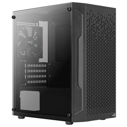 Корпус MiniTower AeroCool Trinity Mini-G-BK-v1 (mATX, Glass Window, USB3.0 x2, USB2.0 x1, 120mm black x1) (4710562758610)