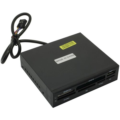 Картридер PowerCool CR-01 Black 3.5" Internal USB2.0 CF/MD/xD/MMC/SD/microSD/MS(/Duo/M2)Card Reader/Writer+1portUSB2.0