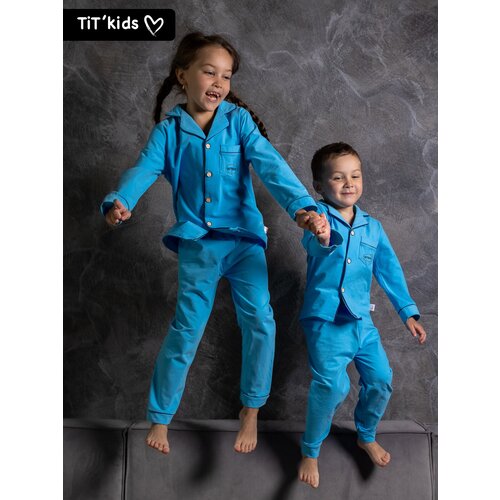 Пижама  TIT'kids, размер 152, голубой