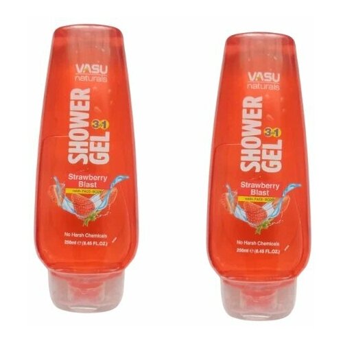 Trichup гель для душа Активный Део + Клубничный взрыв (Vasu Shower Gel Strawberry),250мл - 2 шт