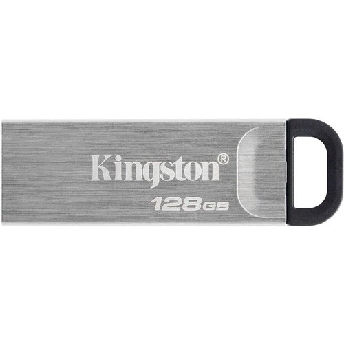 Флешка USB Kingston DataTraveler Kyson 128ГБ, USB3.1, серебристый и черный [dtkn/128gb]