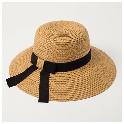 Шляпа женская MINAKU "Summer joy", размер 56-58, цвет коричневый , 1 шт.