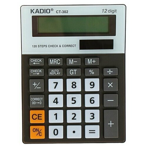 Калькулятор настольный, 12 - разрядный, 302, двойное питание, 1 шт.