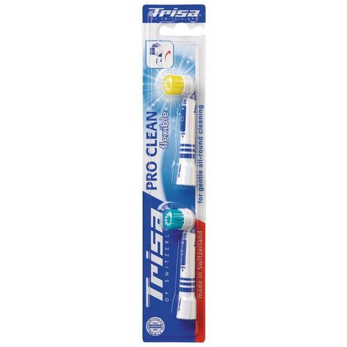 Сменные насадки для электрических зубных щеток Trisa для моделей Pro Clean, 2 шт. (659215-Yellow-Green)