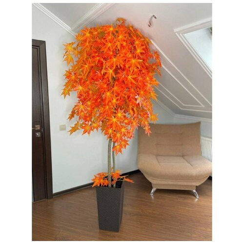 Искусственное дерево клен/Декоративное растение в кашпо/Высокий искусственный клен напольный