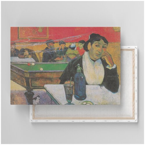 Картина на холсте с подрамником / Paul Gauguin / Гоген Поль - В кафе. Портрет мадам Жино