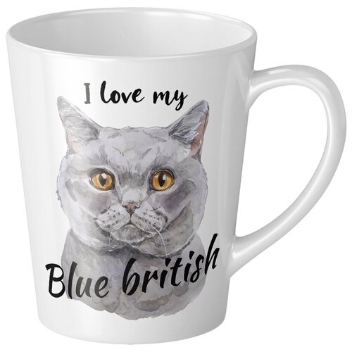 Кружка Латте Кошки Британская I love my Blue British