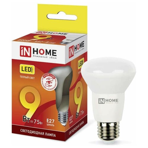 Лампа светодиодная LED-R63-VC 9Вт рефлектор 3000К тепл. бел. E27 810лм 230В IN HOME 4690612024301 (упаковка 5 шт)