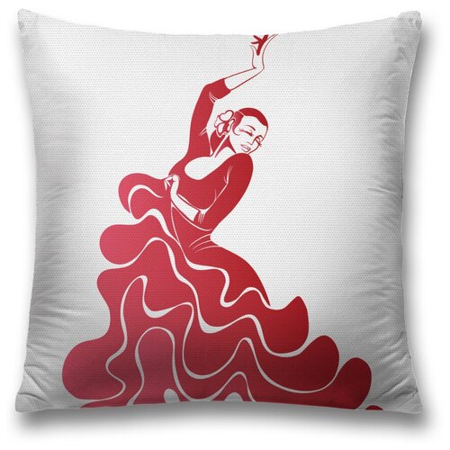 Наволочка декоративная на молнии, чехол на подушку JoyArty "Танцующая испанка" 45х45 см