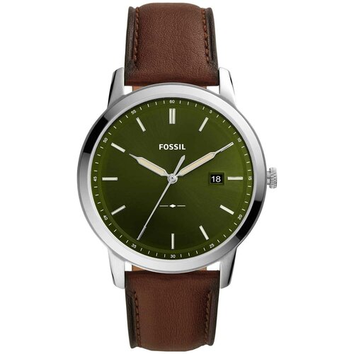 Наручные часы FOSSIL Minimalist, серебряный, коричневый