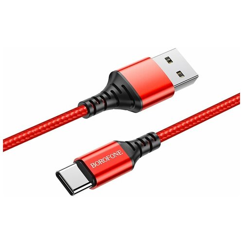Кабель для зарядки телефона смартфона зарядка передача данных Type-C USB Borofone BX54 плетеный красный