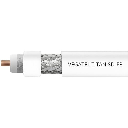 Коаксиальный кабель 50 Ом Titan 8D-FB PVC/CCA 5D-FB (VEGATEL, белый) длина 5 метров