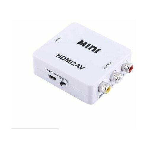 Переходник, конвертер из HDMI-3rca AV с питанием от USB+блок питания 5v 2a