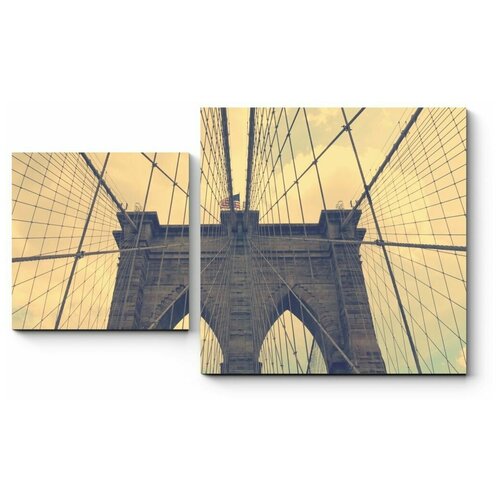 Модульная картина Винтажный Бруклинский мост70x42