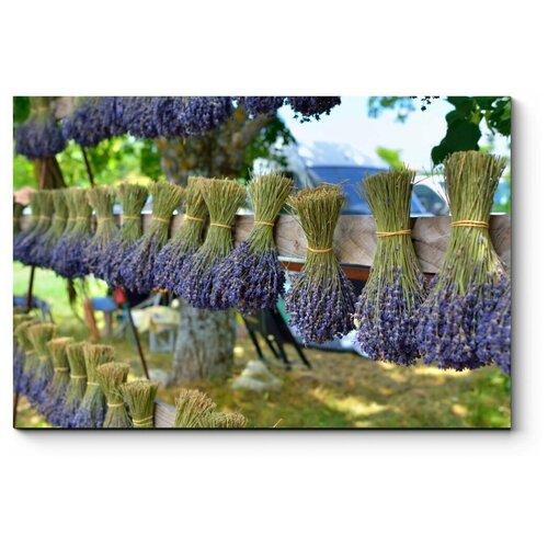 Модульная картина Букеты из лавандовых цветов, Прованс60x40