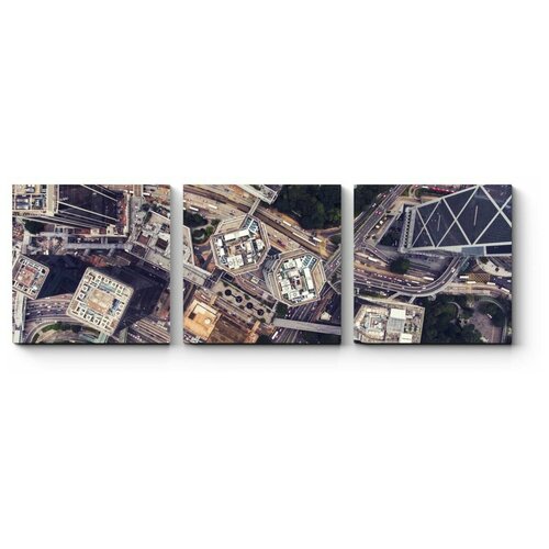 Модульная картина Взгляд на город с высоты птичьего полета180x60
