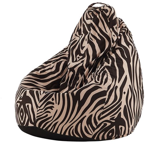 Кресло-мешок груша Hoff Зебра XL, 85х125х85, цвт черный, бежевый