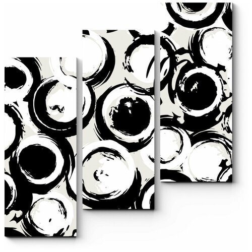 Модульная картина Белое в черный горошек 130x139