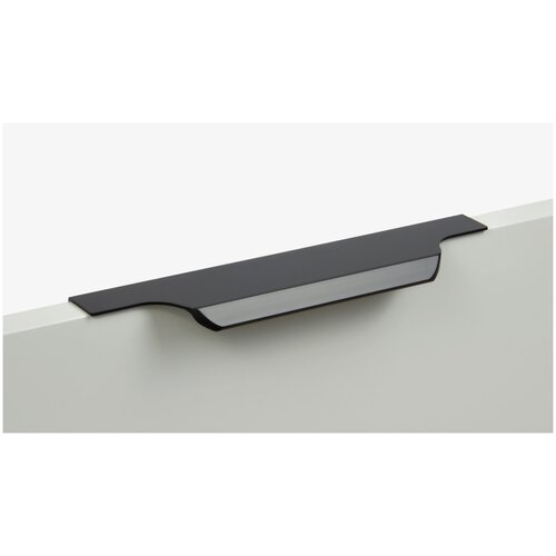 Мебельная ручка торцевая TERA, длина - 397 мм, установочный размер - 320 мм, цвет - Чёрный матовый, алюминий