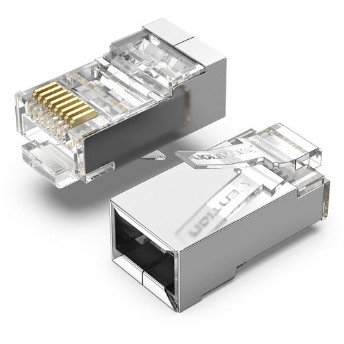 Коннектор RJ45 (8p8c), FTP, cat. 5e, под витую пару, экранированный (50шт.) IDAR0-50 Vention