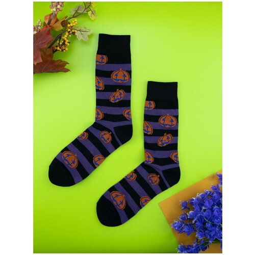 Носки 2beMan, размер 38-44, фиолетовый, черный, оранжевый
