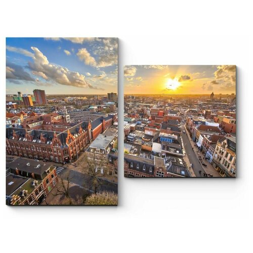 Модульная картина Чарующий Амстердам на закате. 50x38