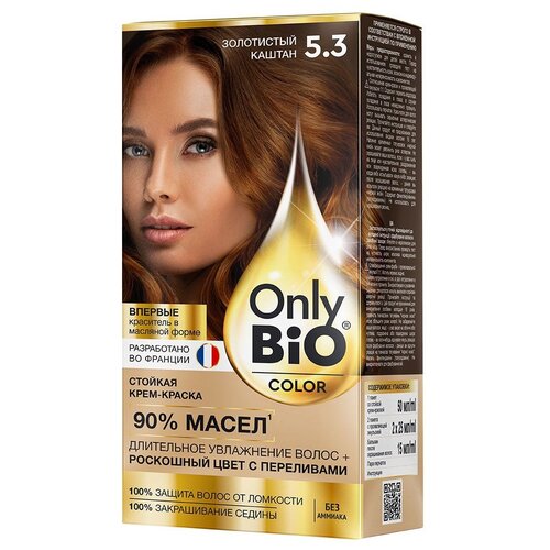 Only Bio Крем-краска для волос Color, 5.3 золотистый каштан, 115 мл