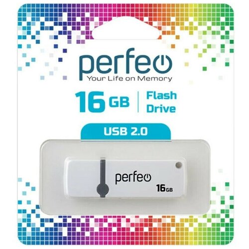 USB Флеш-накопитель USB накопитель Perfeo USB 16GB C07 White
