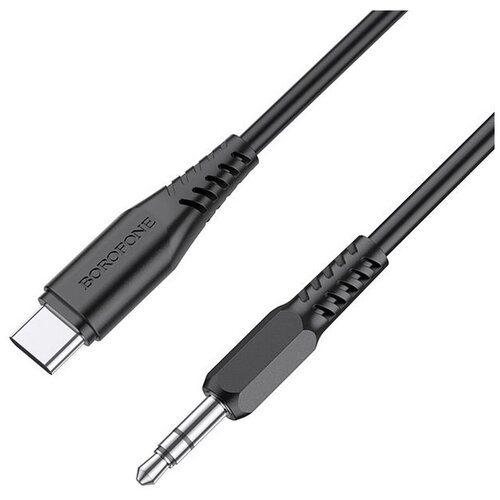 Кабель аудио 3.5мм-USB Borofone BL8 Black переходник штекер 3.5мм стерео(TRS) на USB Type Cm - 1 метр