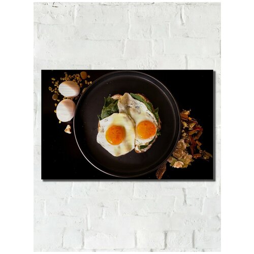 Картина интерьерная на дереве Разное Еда (суп, яйца, блюдо, салат, food, bar, drinks) - 4058