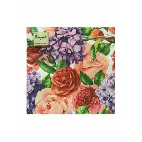 Салфетки Art Bouquet 33*33 "Прекрасные цветы" 3-хслойные, 20шт