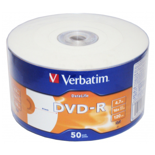 Диск DVD-R Verbatim 43793 4.7Gb 16x Bulk (50шт) Printable