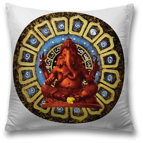 Наволочка декоративная на молнии, чехол на подушку JoyArty "Индийское божество" 45х45 см