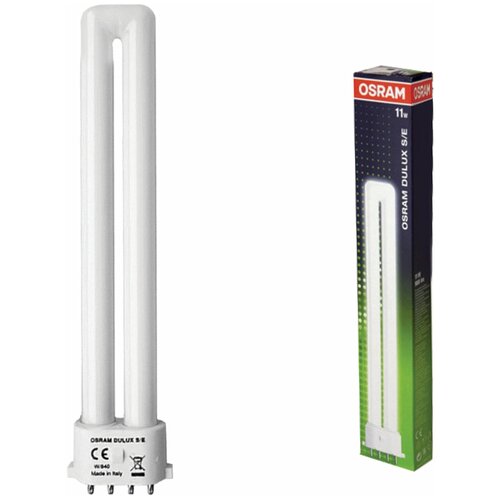 Лампа люминесцентная OSRAM Dulux S/E 840, 2G7, T12, 11 Вт, 4000 К