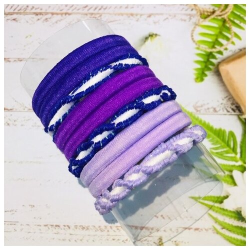 Резинки для волос в тубе 9шт "Кокетка - Спиральки", цвет фиолетовый