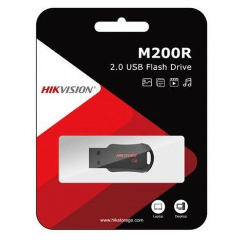 Накопитель USB 2.0 16гб Hikvision HS-USB-M200R, черный/красный