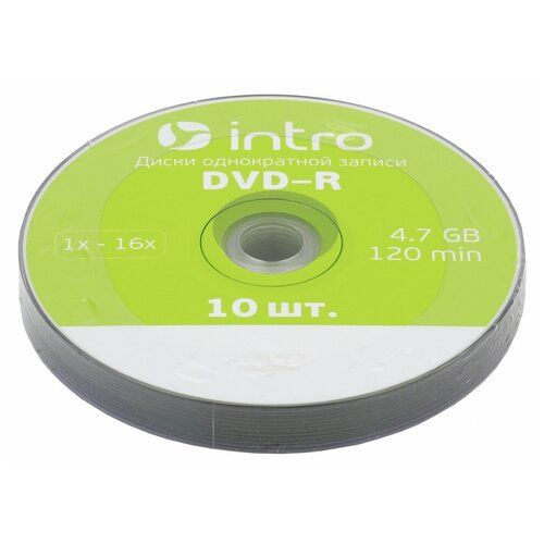 Intro Диск DVD-R Intro 4.7Gb 16x Bulk, 10шт (UL130273A1N)