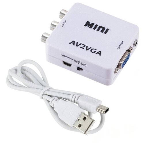 Конвертер Mini с AV (3RCA тюльпан) на VGA