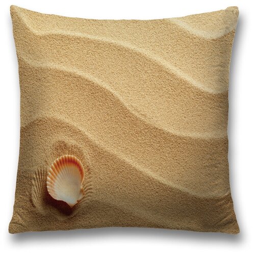 Наволочка декоративная на молнии, чехол на подушку JoyArty "Песчаная ракушка" 45х45 см