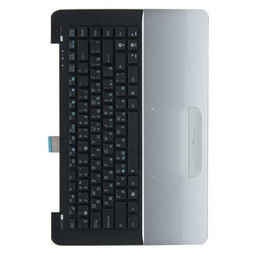 Клавиатура (keyboard) для ноутбука Asus UX30 с топкейсом, серебристая панель, черные кнопки 04GNVS1KRU00-3