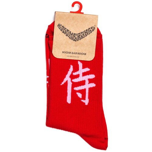 Носки BOOOMERANGS, размер 34-39, красный, белый