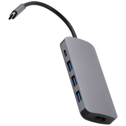 USB-концентратор  Red Line Multiport adapter Type-C 7 in 1, разъемов: 4, серый