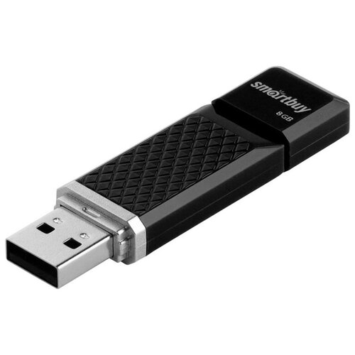 Флеш-диск 8 GB, комплект 50 шт, SMARTBUY Quartz, USB 2.0, черный, SB8GBQZ-K