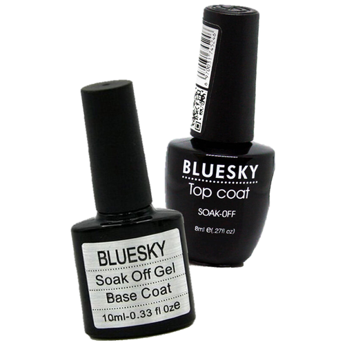 Bluesky набор для маникюра Soak Off Gel Base и Soak-Off Top Coat, прозрачный, 18 мл