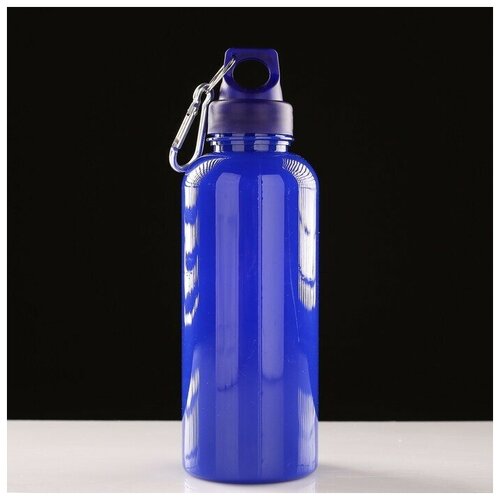 Бутылка для воды 650 мл, с карабином, 7 х 22 см, синяя 1 шт.