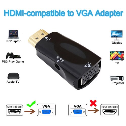 Переходник HDMI - VGA(G) J3.5- J3.5 конвертер
