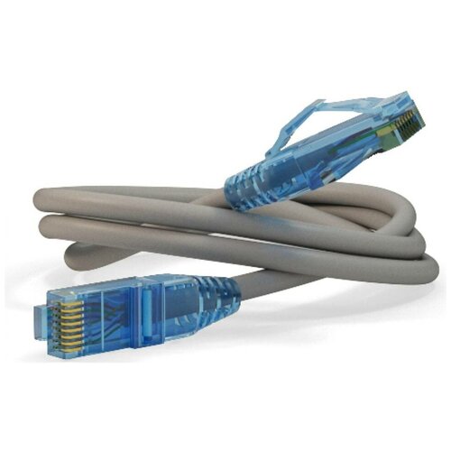 Патч-корд Hyperline сетевой кабель витой Ethernet Lan для интернета категория 6 U/UTP, 100% Fluke, LSZH, 10 м, серый