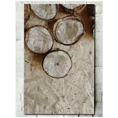 Картина интерьерная на рельефной доске Разное Еда (кокос, блюдо, интерьер, бар, кофейня, food) - 4318